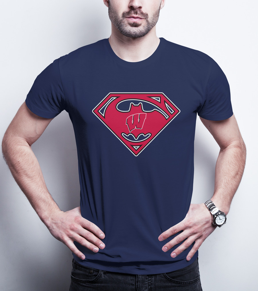 Wisconsin Badgers Superman Logo Fusion T-Shirt