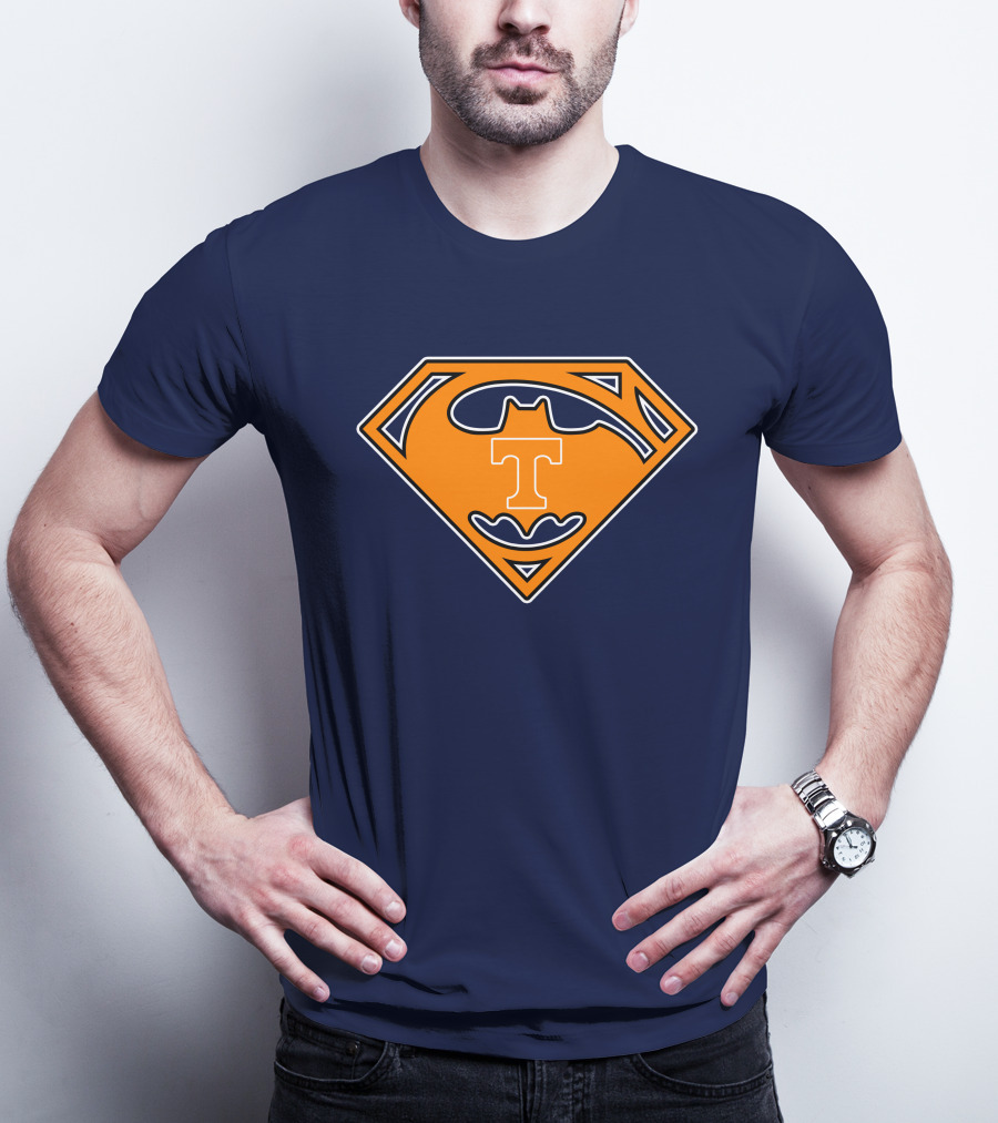 Superman Batman Tennessee Volunteers Logo T-Shirt