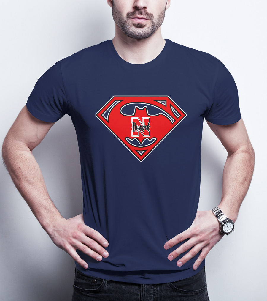 Superman Nebraska Huskers Logo T-Shirt