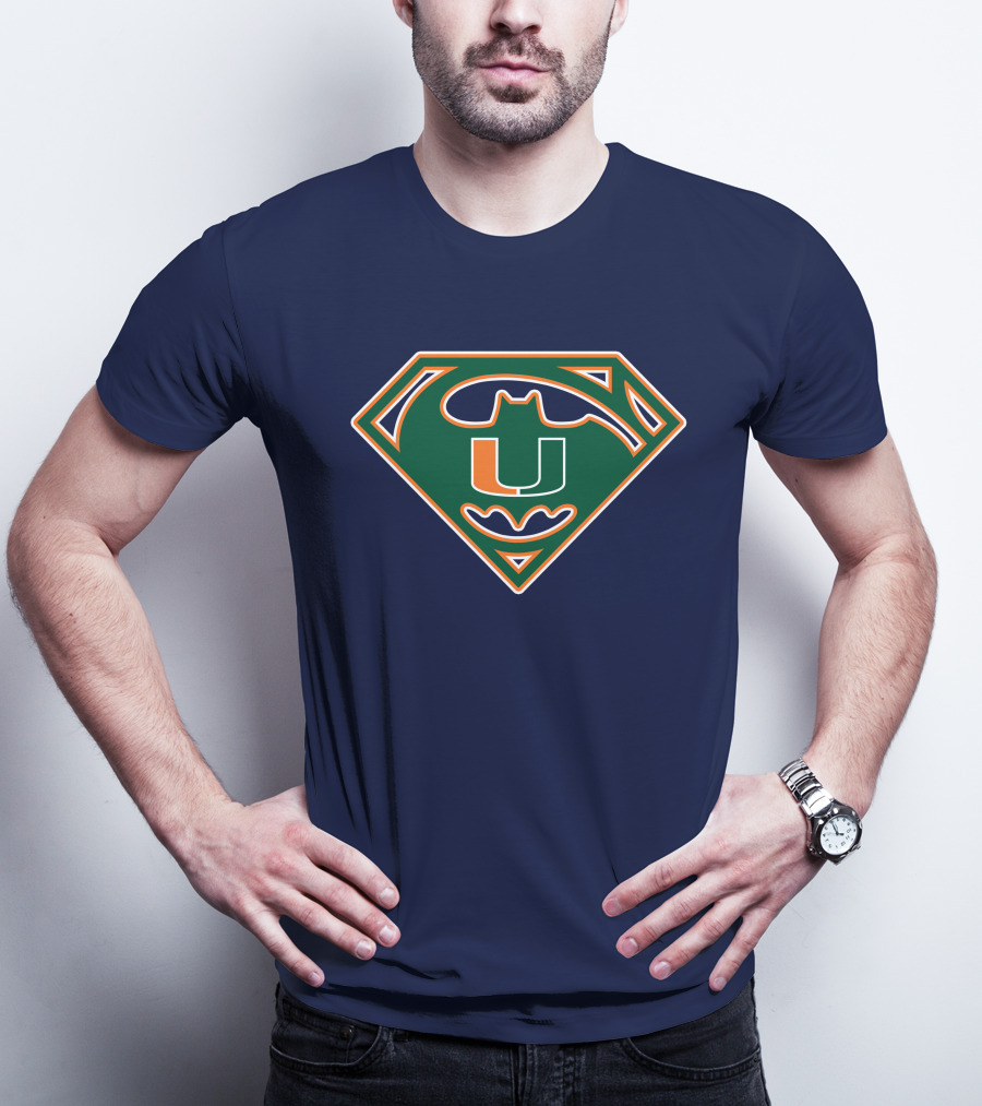 Miami Hurricanes U Logo Bat Signal Hero T-Shirt