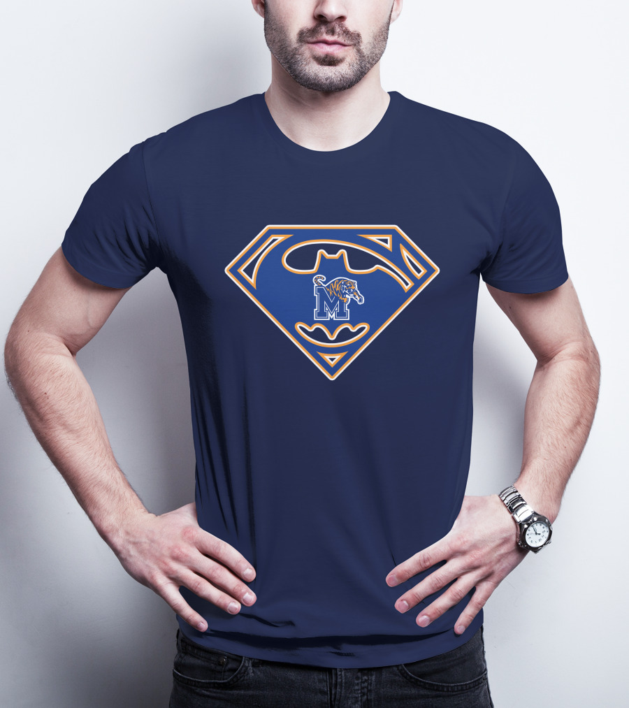 Superman Batman Memphis Tigers M Logo Tiger T-Shirt