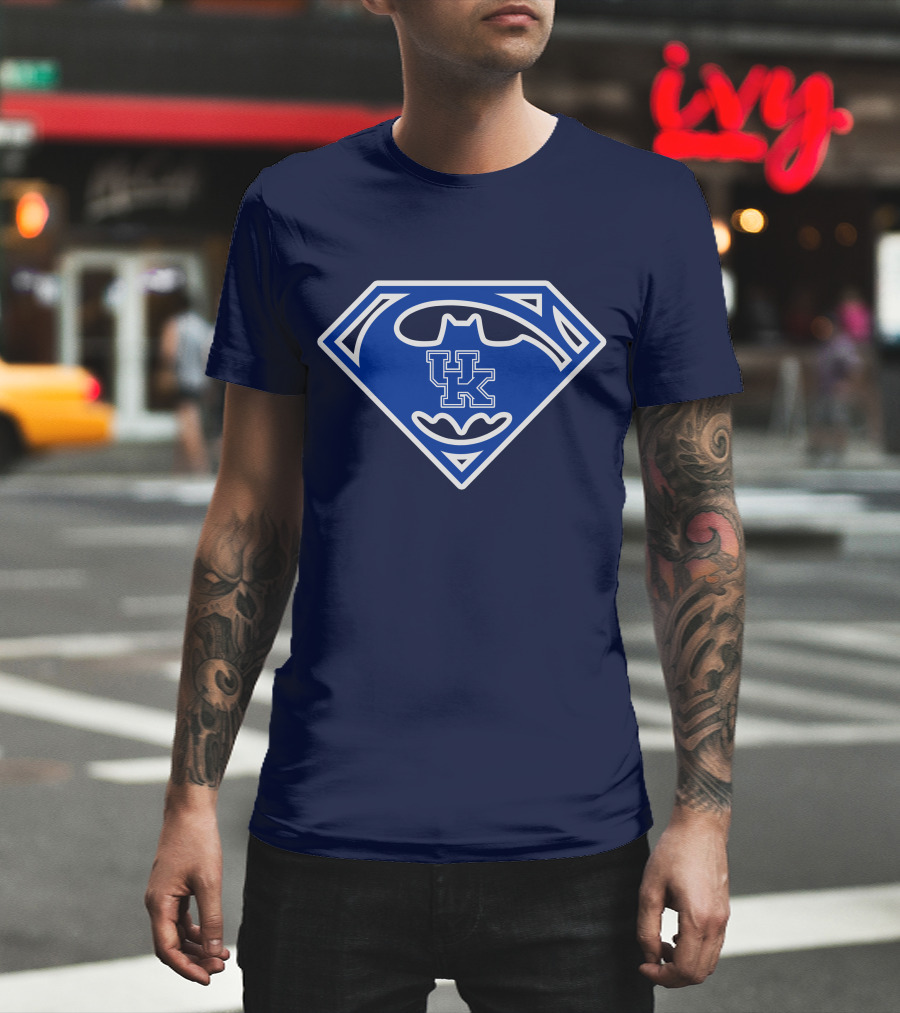 Kentucky Wildcats Uk Batman Superman Crossover T-Shirt