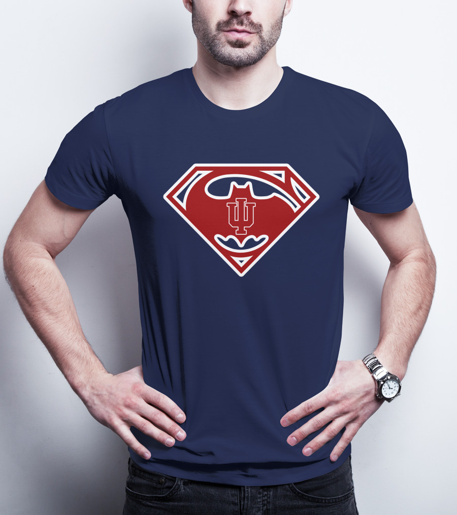 Indiana Hoosiers Superman Batman Logo Mashup T-Shirt