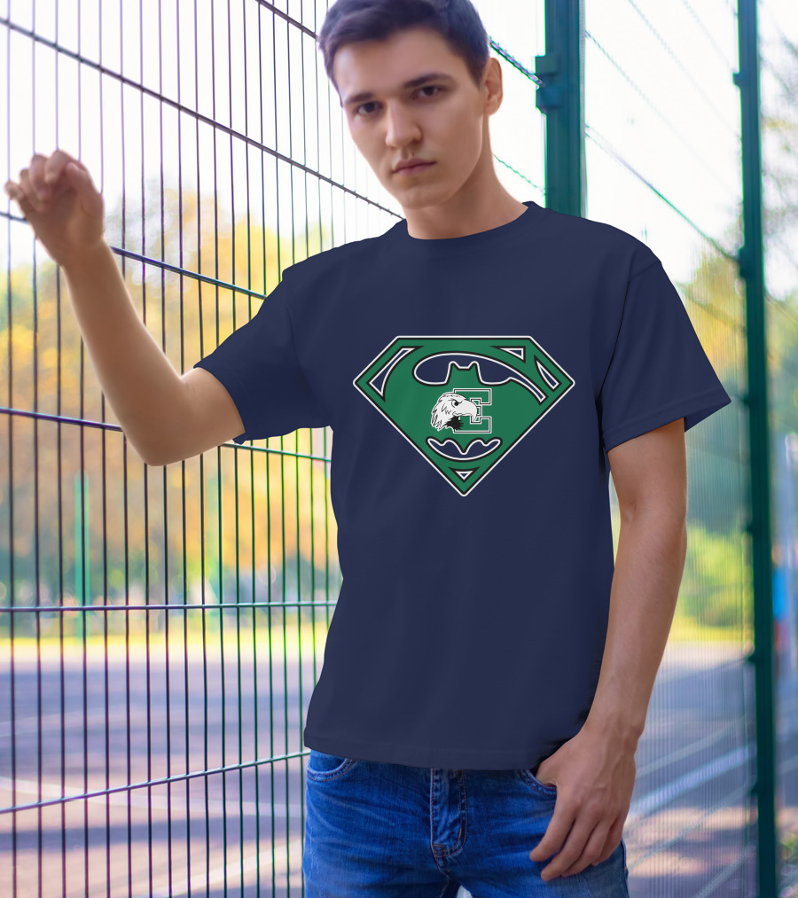 Batman Superman Logo Fusion Eastern Michigan Eagles T-Shirt