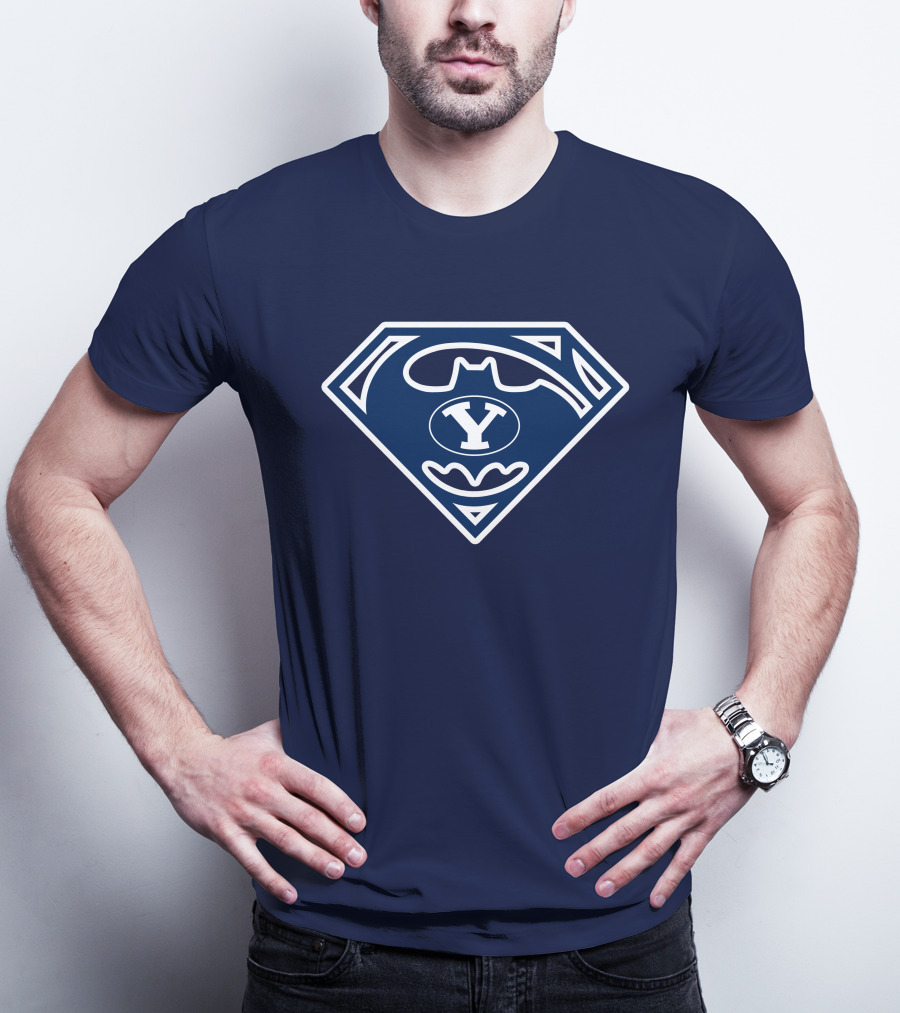 Batman Superman Byu Cougars Shield T-Shirt
