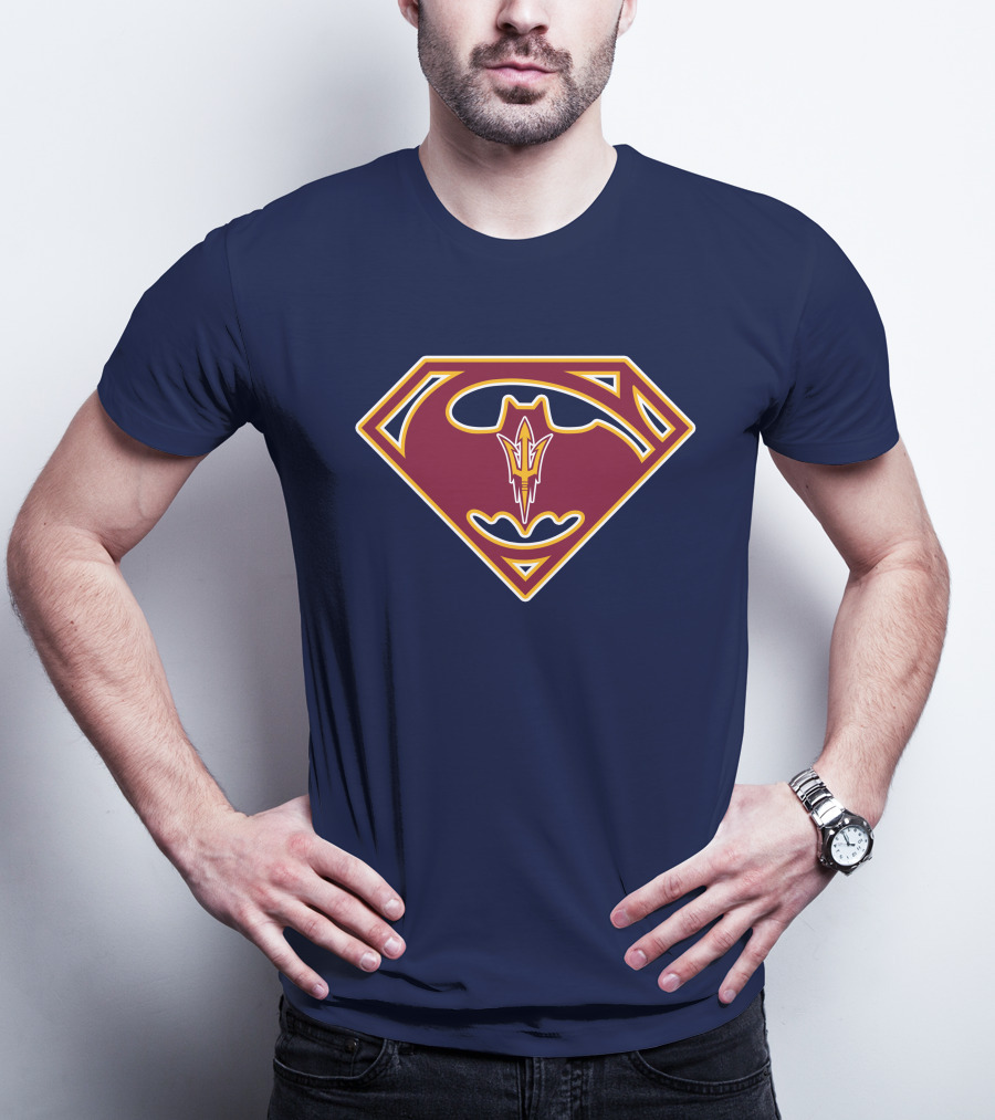 Arizona State Sun Devils Bat-Superman Logo Fusion T-Shirt