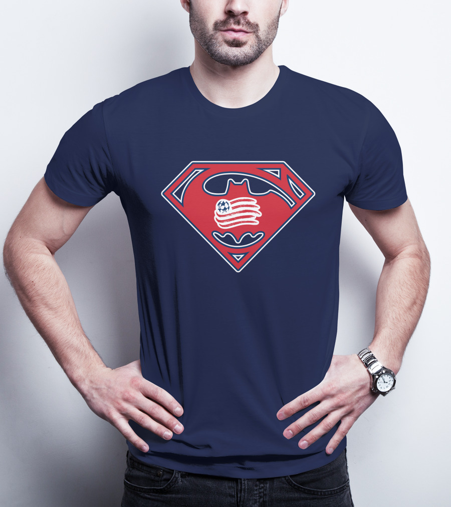 New England Revolution Superman Batman Logo Combination T-Shirt