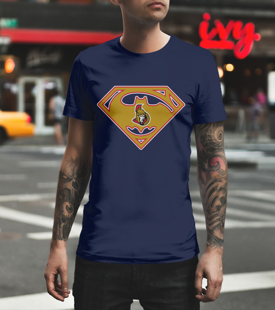 Ottawa Senators Superhero Logo Fusion T-Shirt