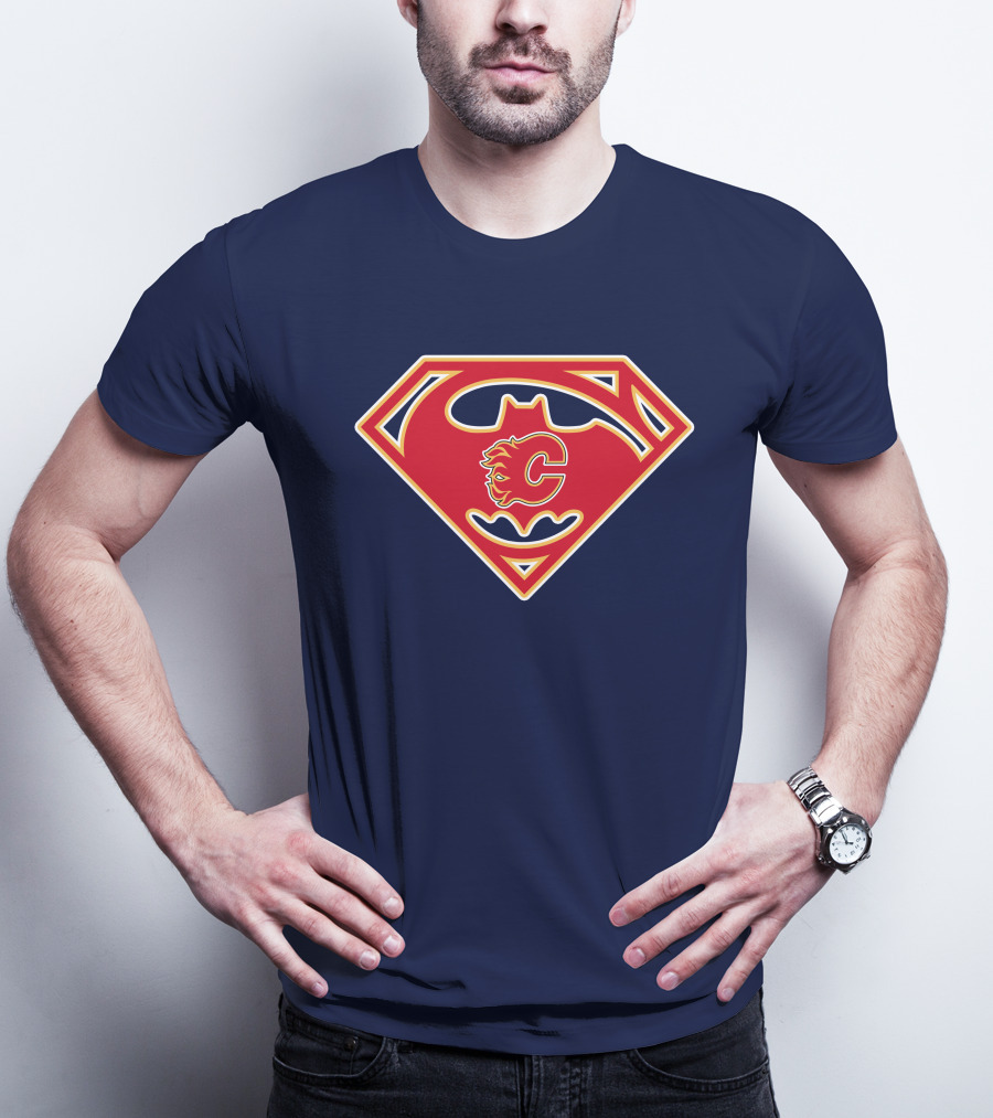 Calgary Flames Superhero Icon 155 T-Shirt