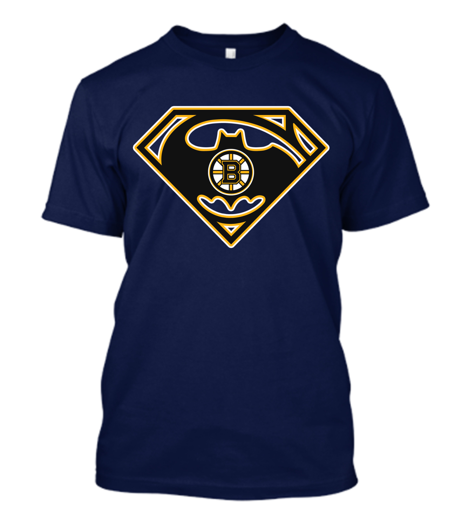 Boston Bruins Batman Superman Logo Fusion 157 T-Shirt