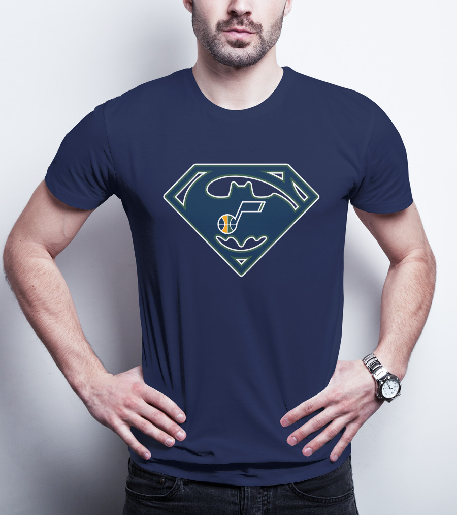 Utah Jazz Superhero Logo Combination 162 T-Shirt