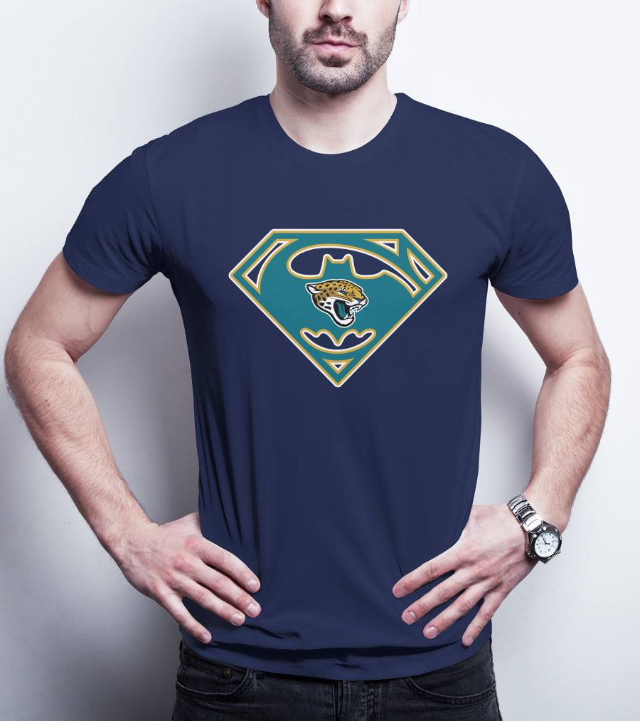 Jacksonville Jaguars Superman Batman Logo Fusion T-Shirt