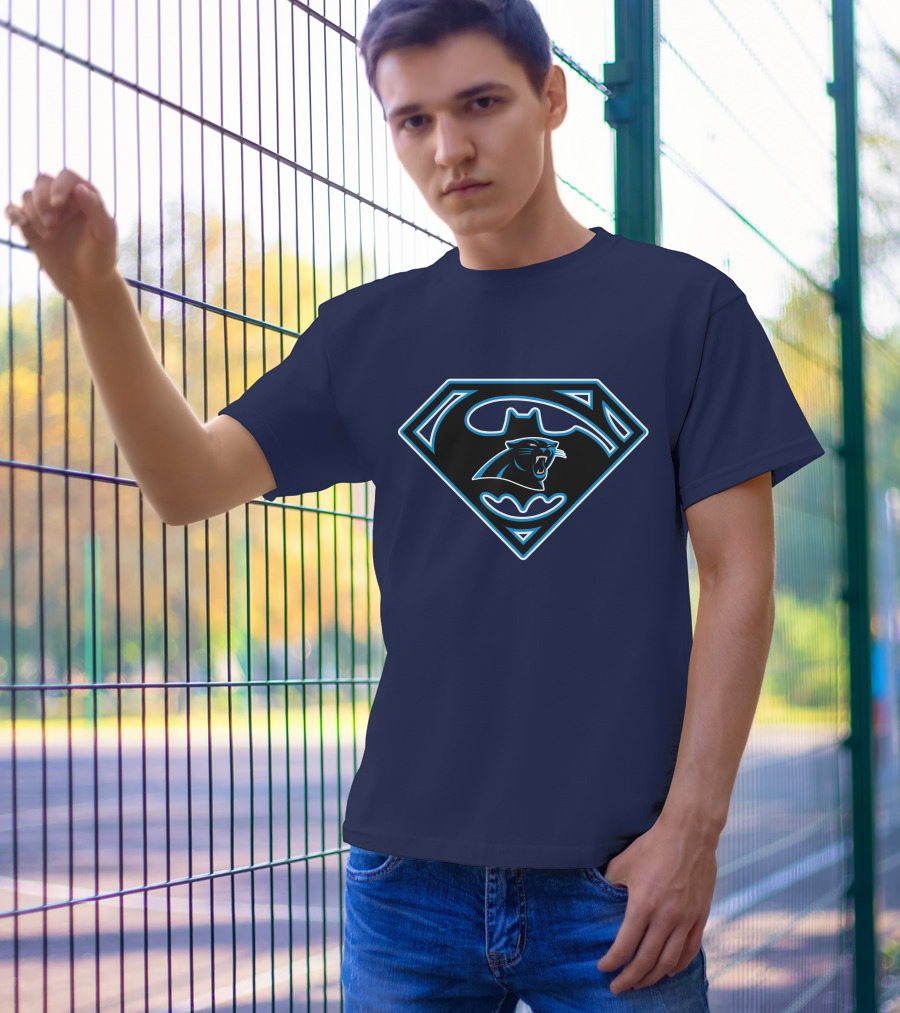 Carolina Panthers Superman Batman Logo 245 T-Shirt