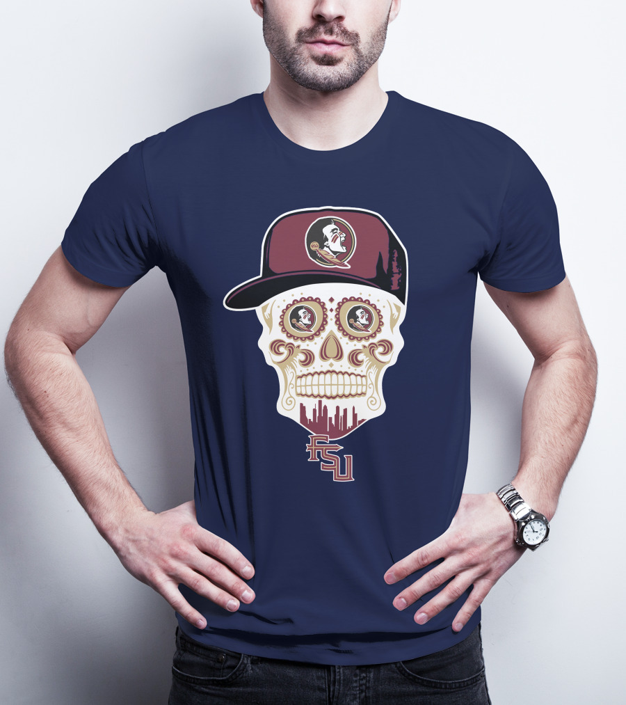 Florida State Seminoles Fsu Skull With Hat T-Shirt