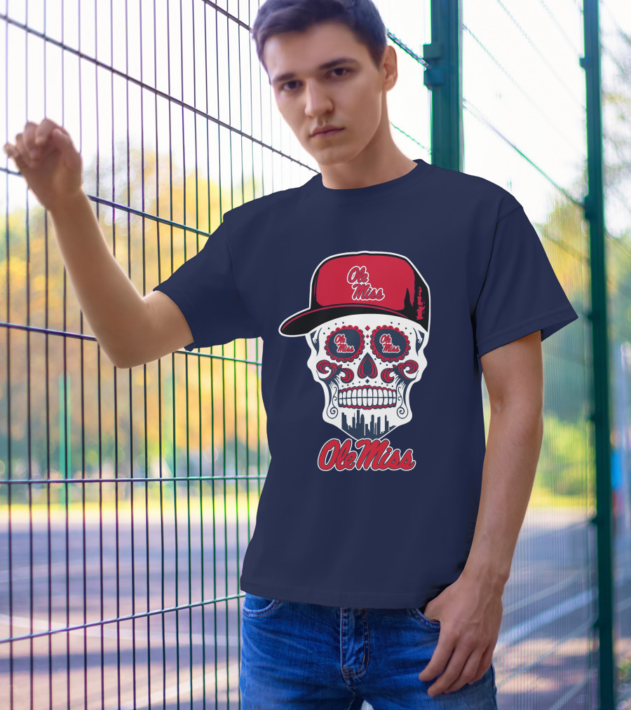 Ole Miss Sugar Skull Cap T-Shirt