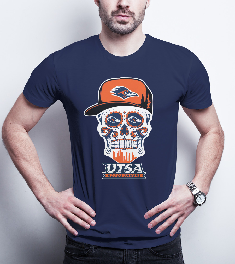 Utsa Roadrunners Sugar Skull Hat T-Shirt