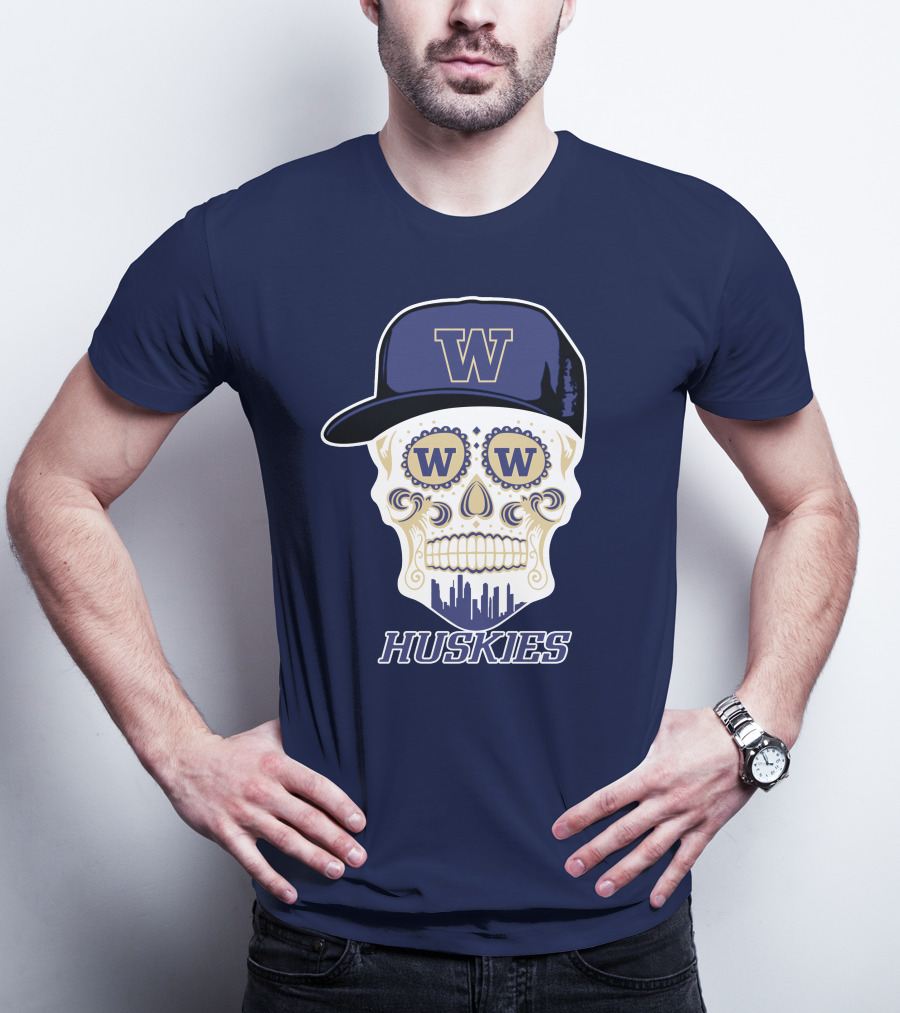 W Huskies Skull W Baseball Cap T-Shirt