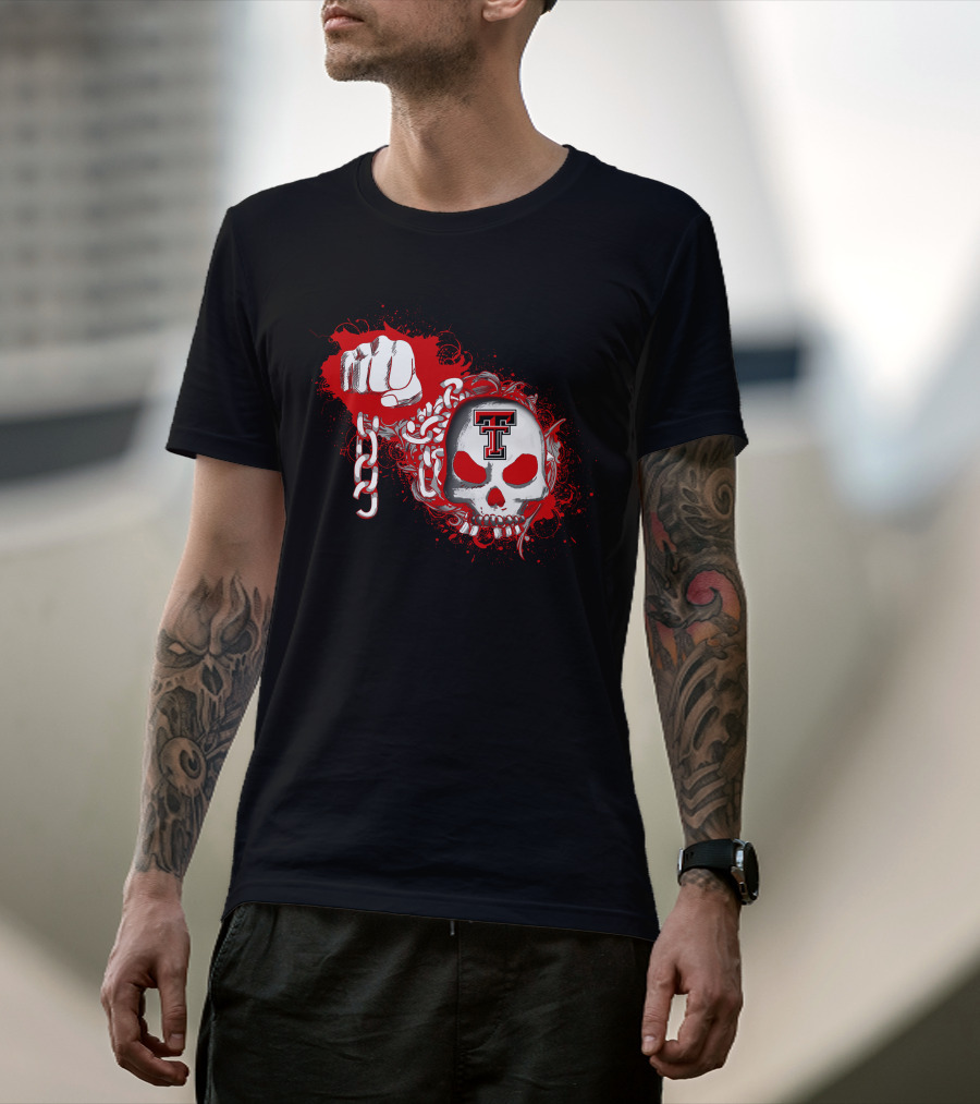 Texas Tech Red Raiders Skull And Chain Fist T-Shirt