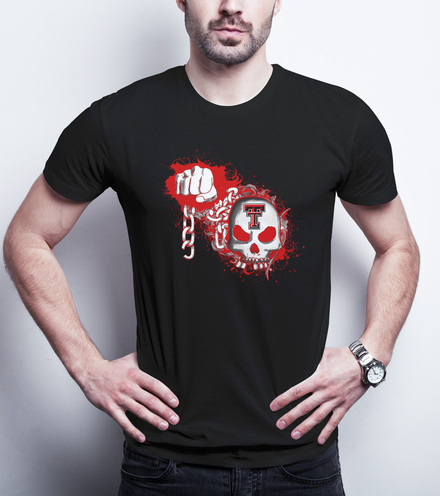 Texas Tech Red Raiders Skull And Chain Fist T-Shirt