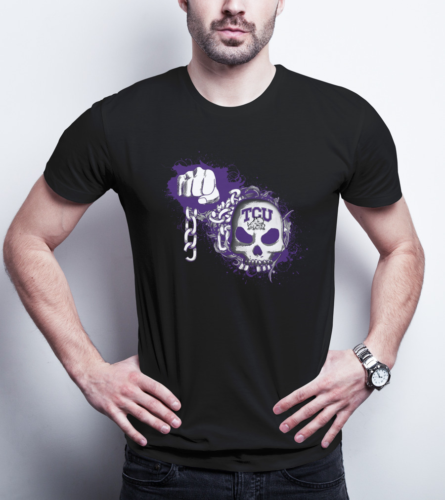 Tcu Horned Frogs Skull And Chains T-Shirt