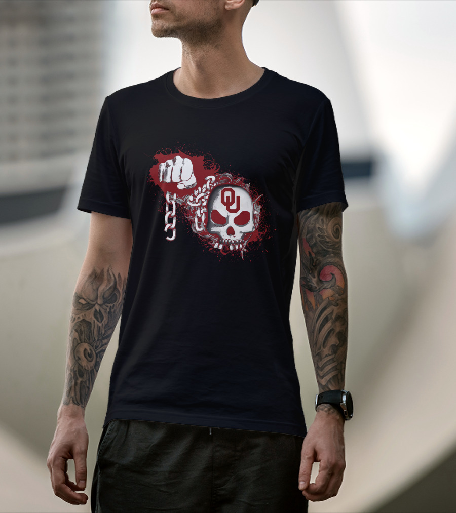 Oklahoma Sooners Ou Skull And Chains T-Shirt