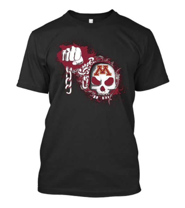 Minnesota Golden Gophers Skull With Chains And Fist T-Shirt