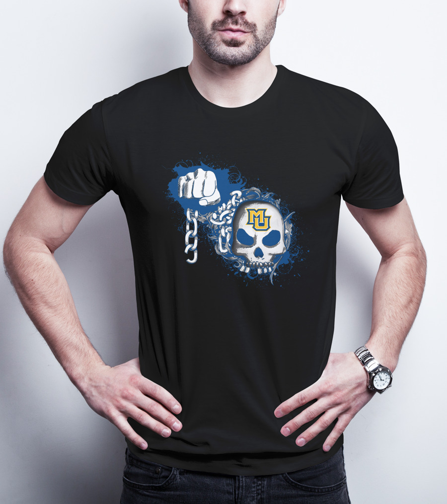 Marquette Golden Eagles '71 Skull And Chains Moto Club T-Shirt