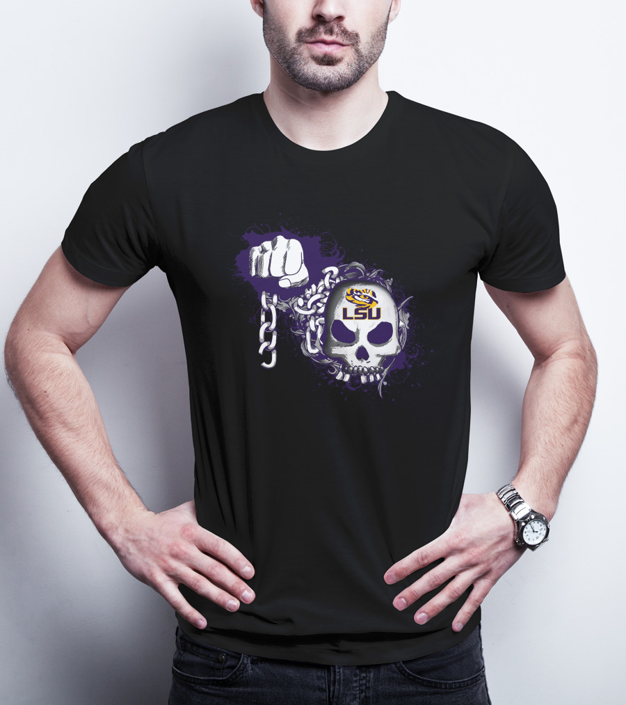 Lsu Tigers Skull And Chains T-Shirt