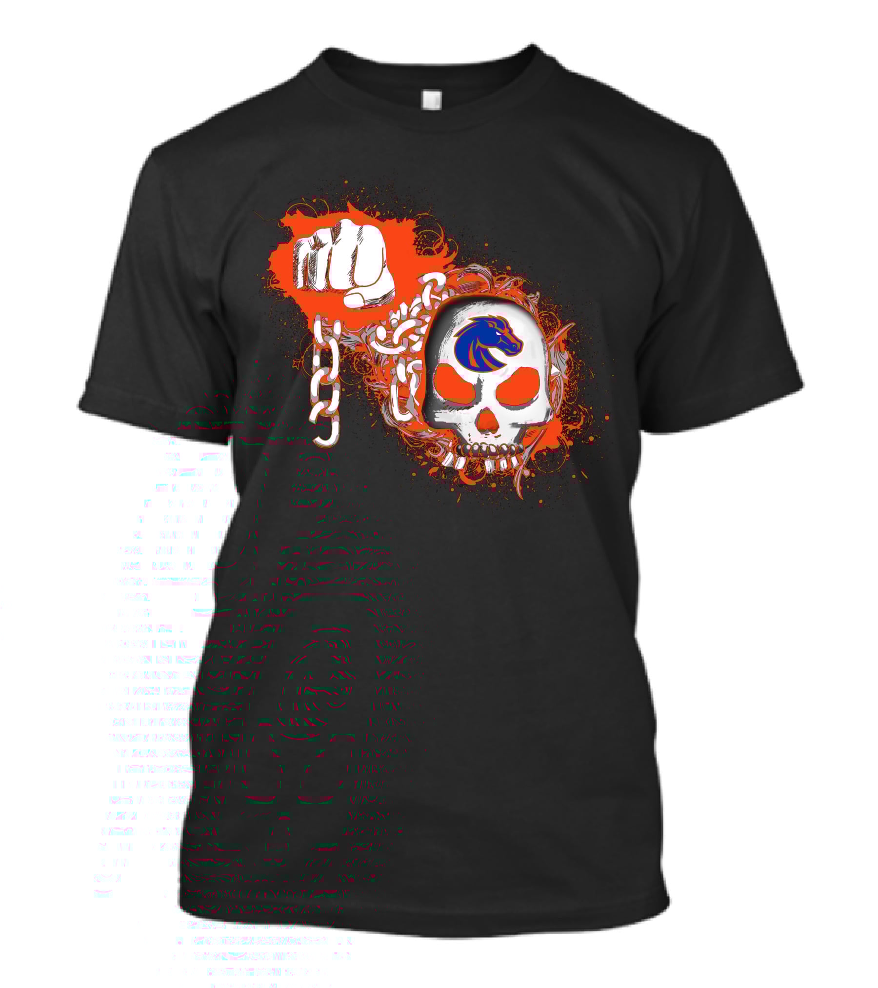 Fist And Skull Chains Boise State Broncos T-Shirt