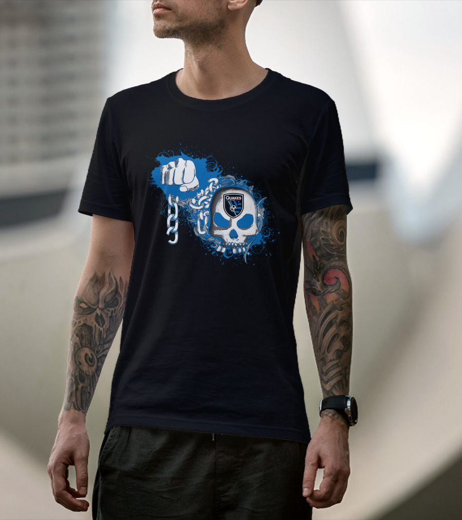 Quakes Skull And Chain With San Jose Earthquakes T-Shirt