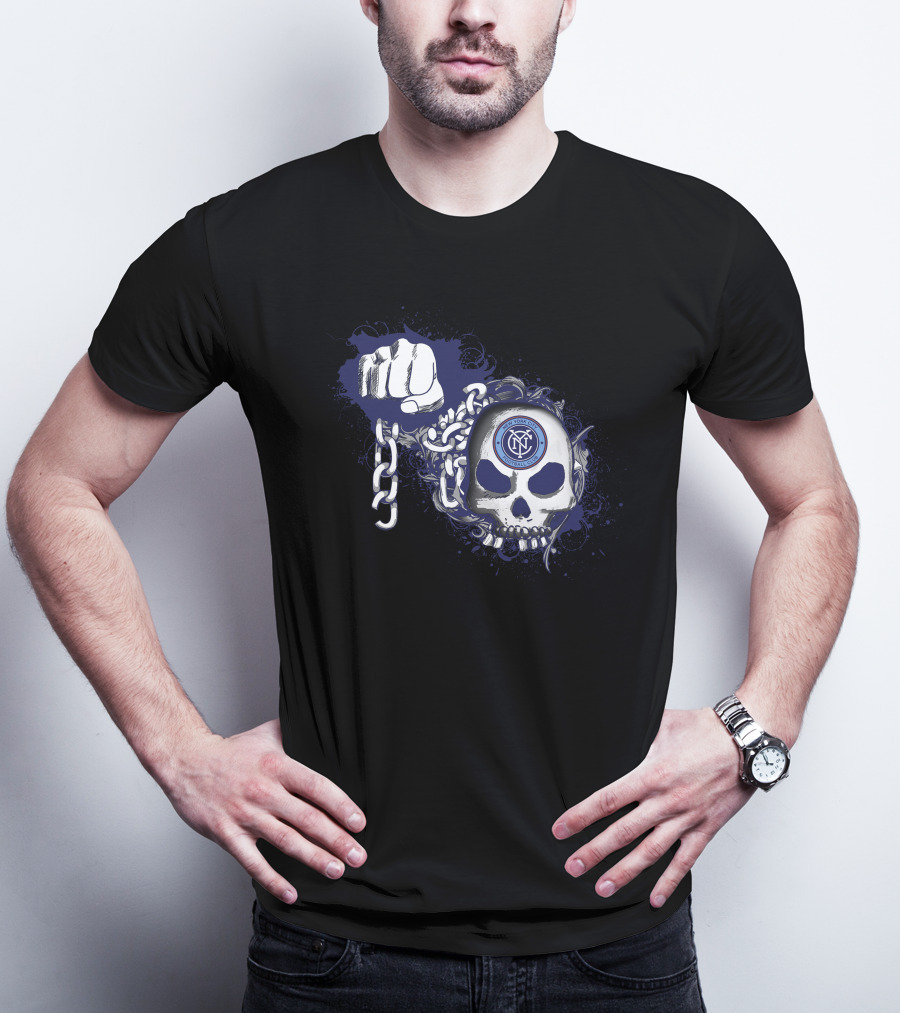 New York City Fc Skull And Fist Chain T-Shirt