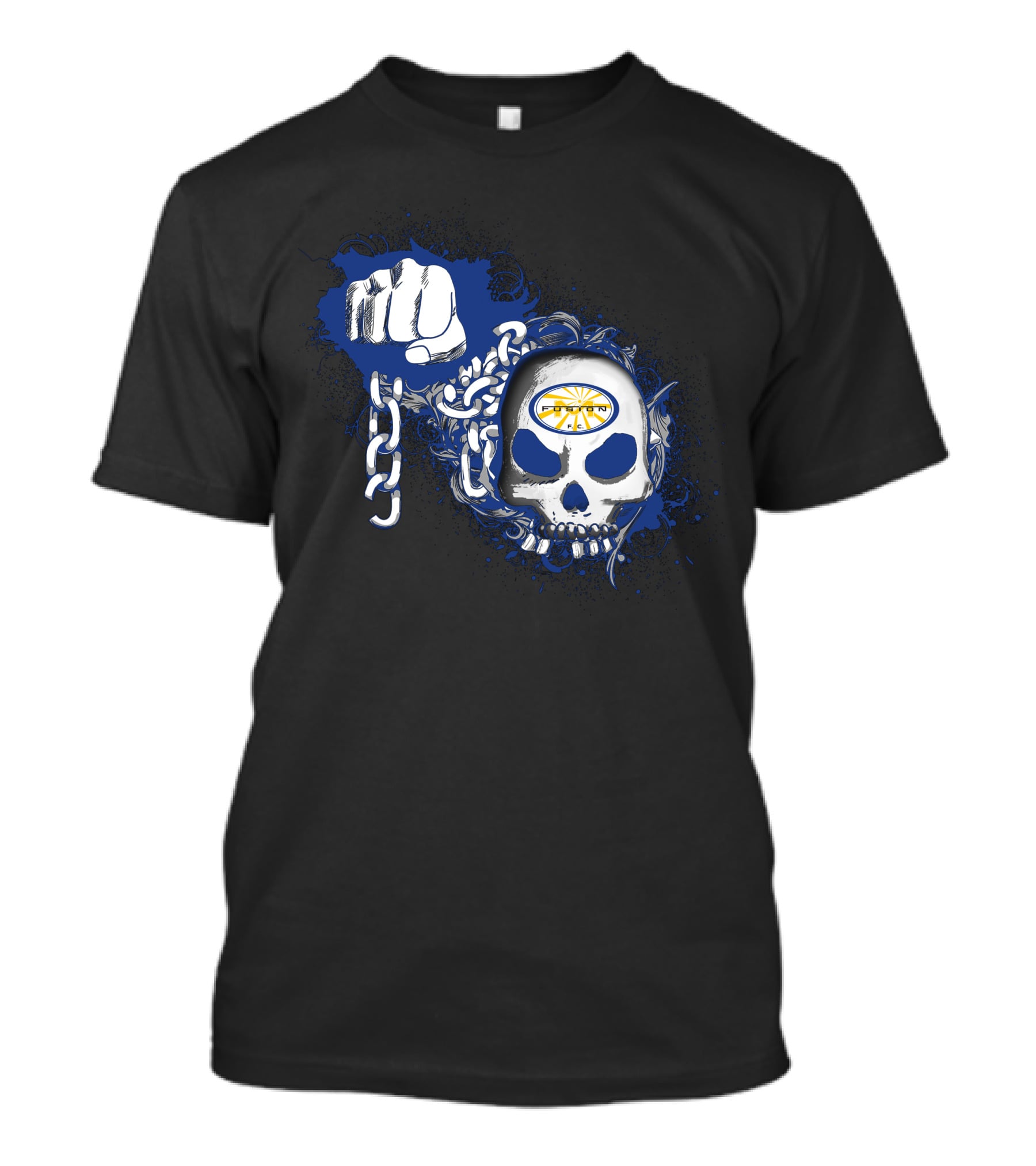 Miami Fusion Fist Skull With Chains T-Shirt