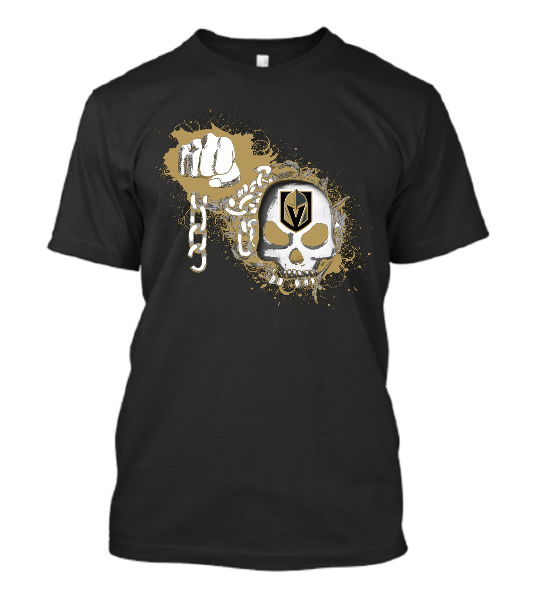 Vegas Golden Knights Skull And Fist With Chains T-Shirt