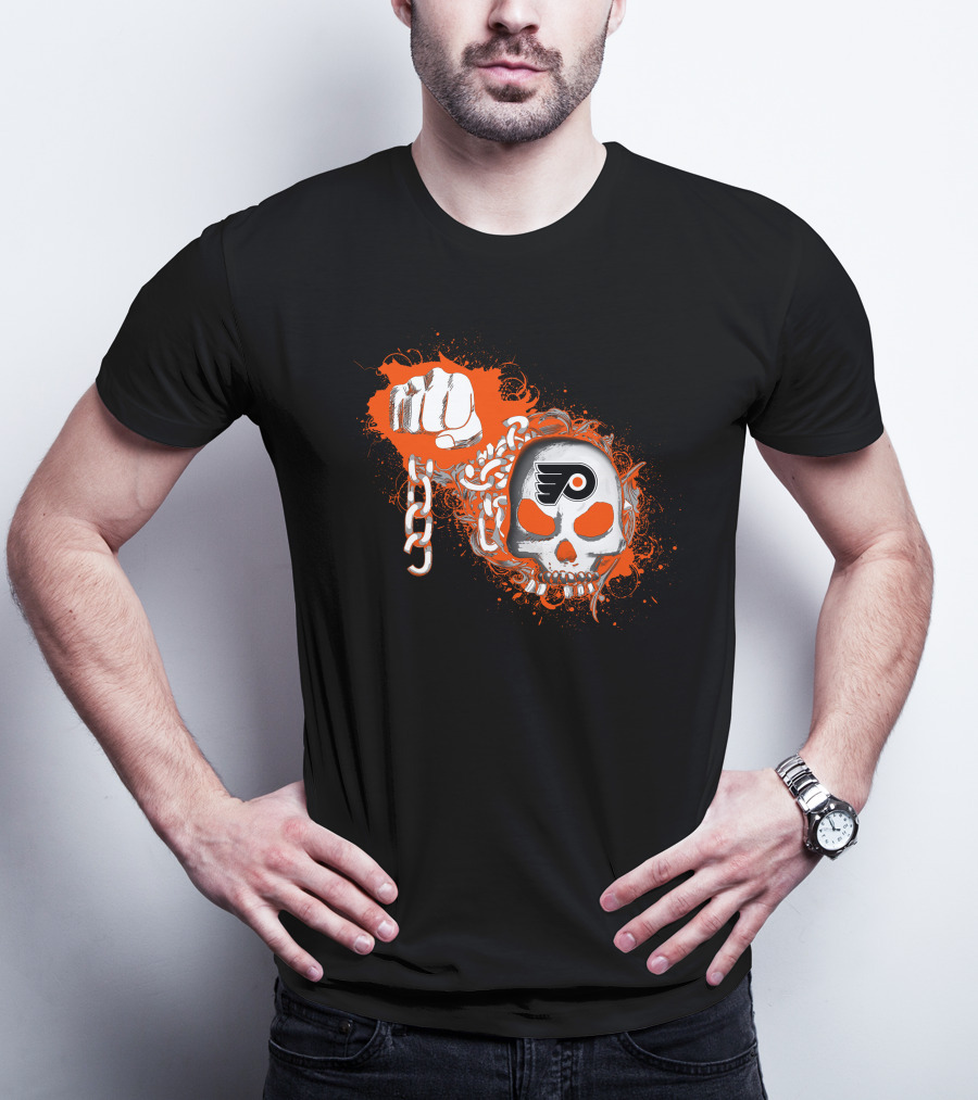 Philadelphia Flyers Skull And Chain T-Shirt