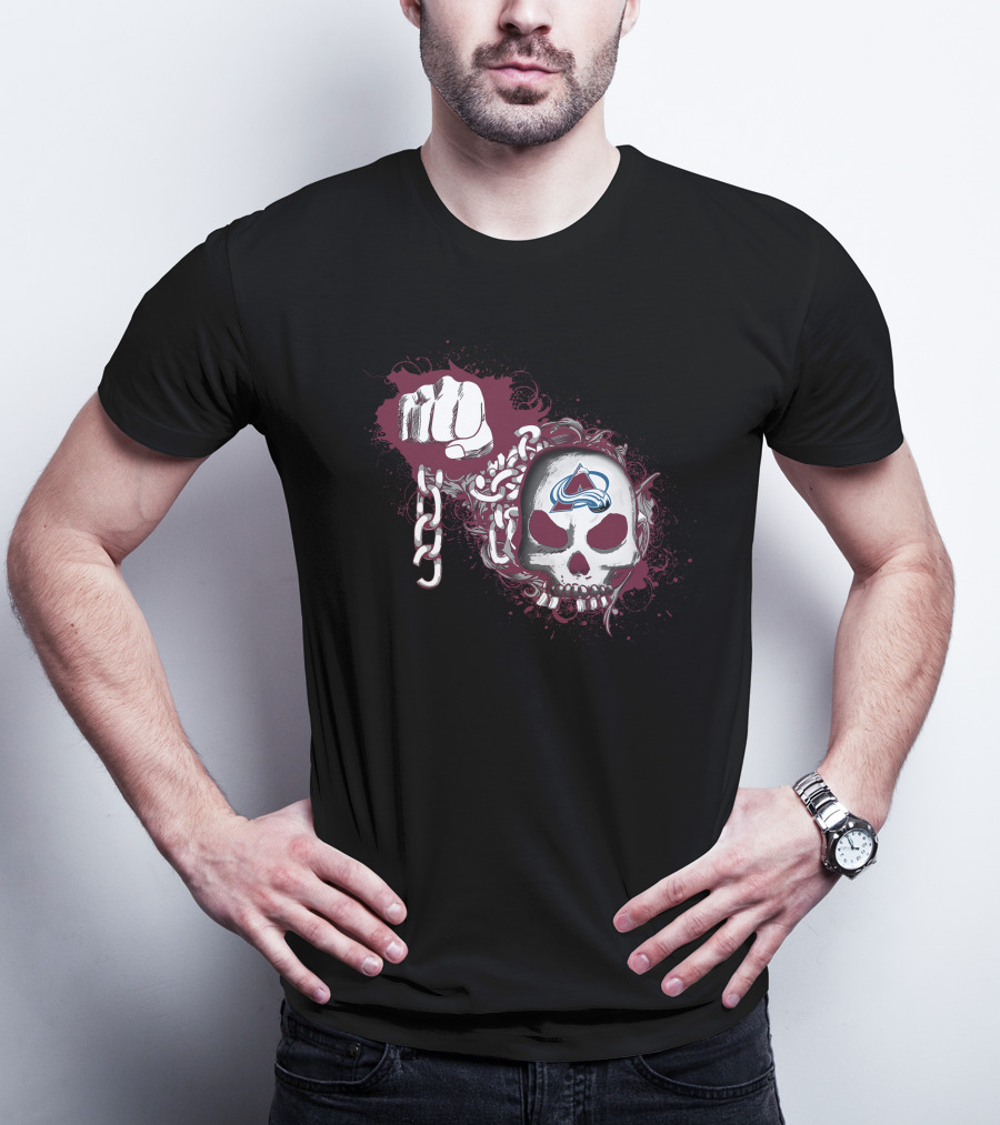 Colorado Avalanche Skull And Chain T-Shirt