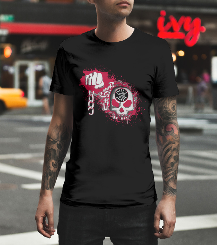 Toronto Raptors Skull Fist And Chains T-Shirt