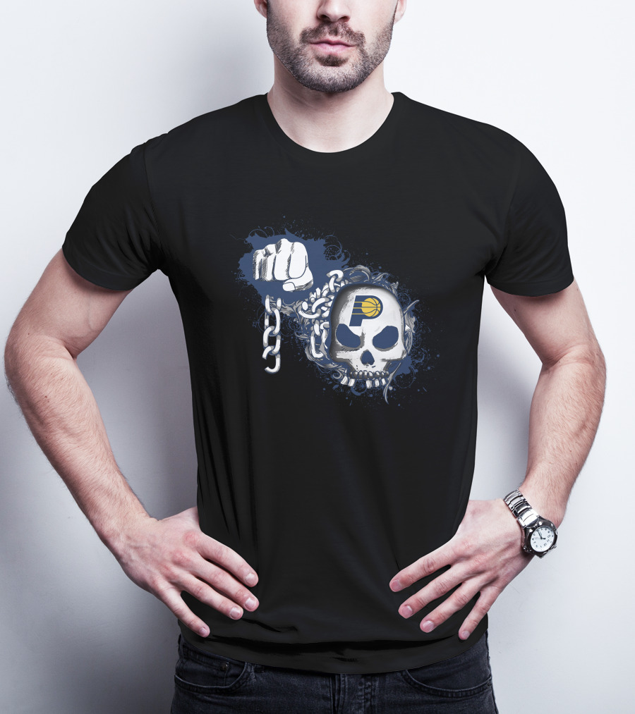 Indiana Pacers Skull Fist Chain T-Shirt