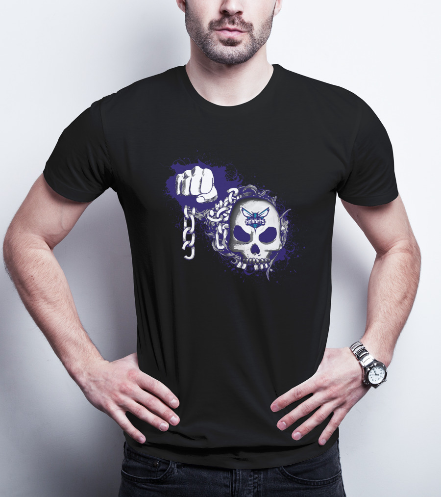 Charlotte Hornets Skull And Chains 209 T-Shirt