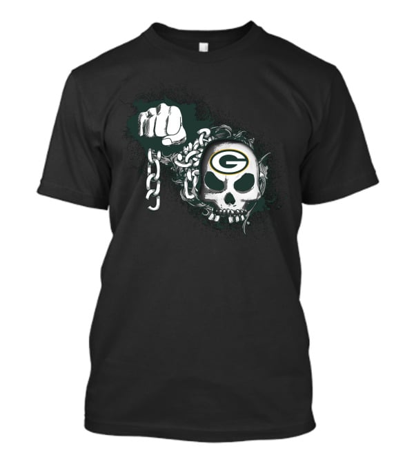 Green Bay Packers Skull And Chain Fist T-Shirt