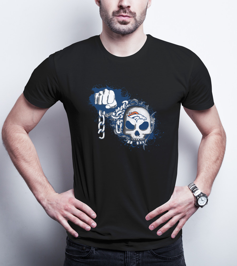 Denver Broncos Skull Chain T-Shirt