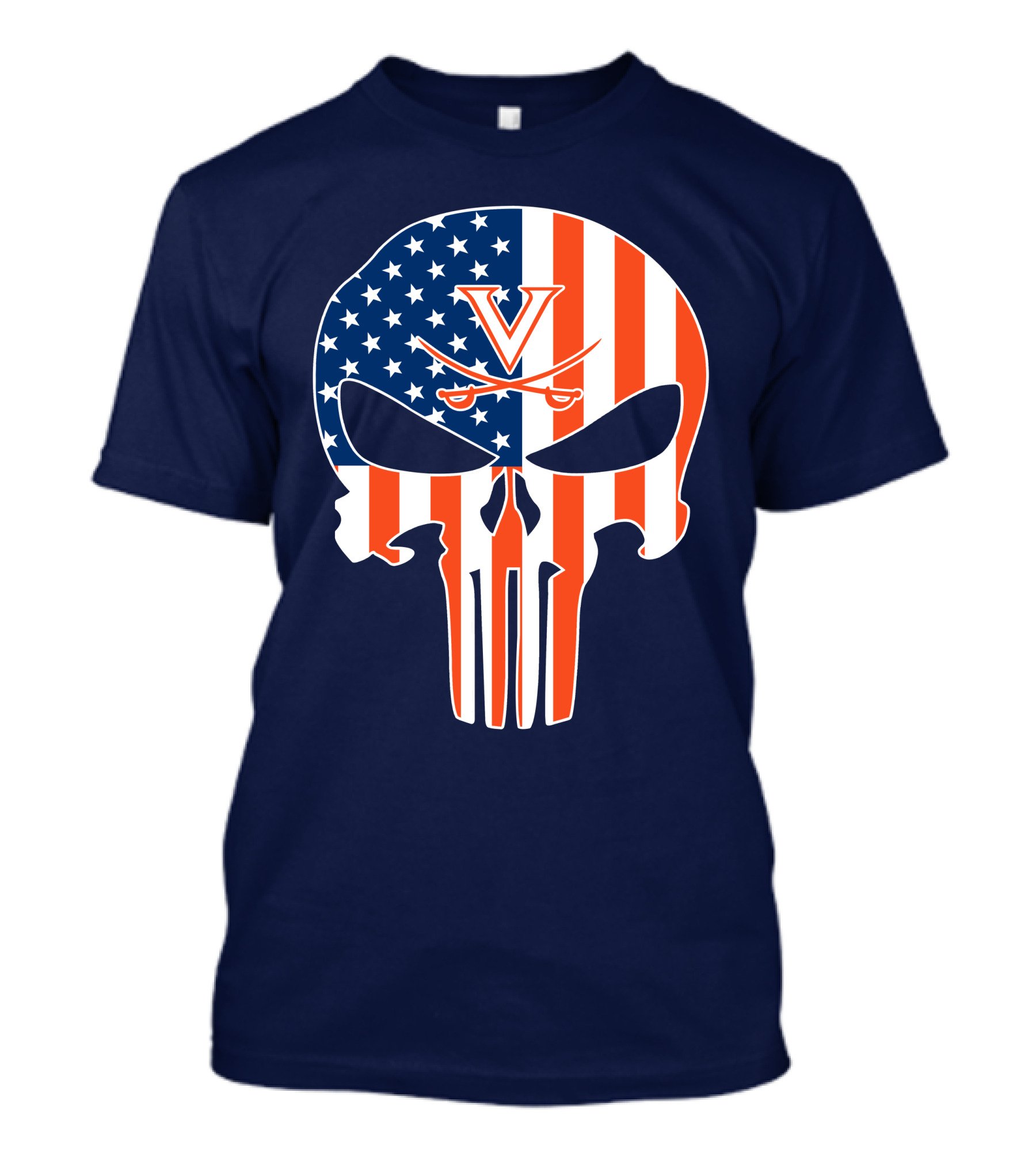 Virginia Cavaliers The Punisher American Flag T-Shirt