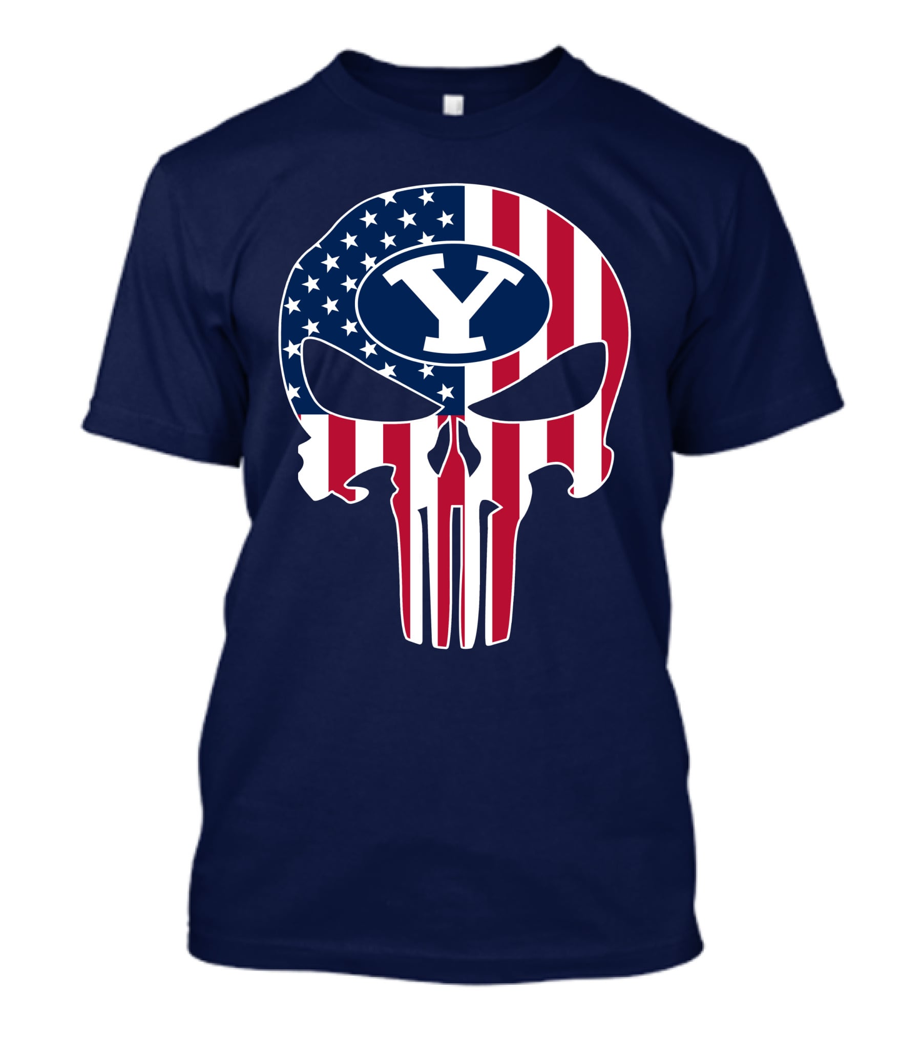 Byu Cougars The Punisher American Skull Y T-Shirt
