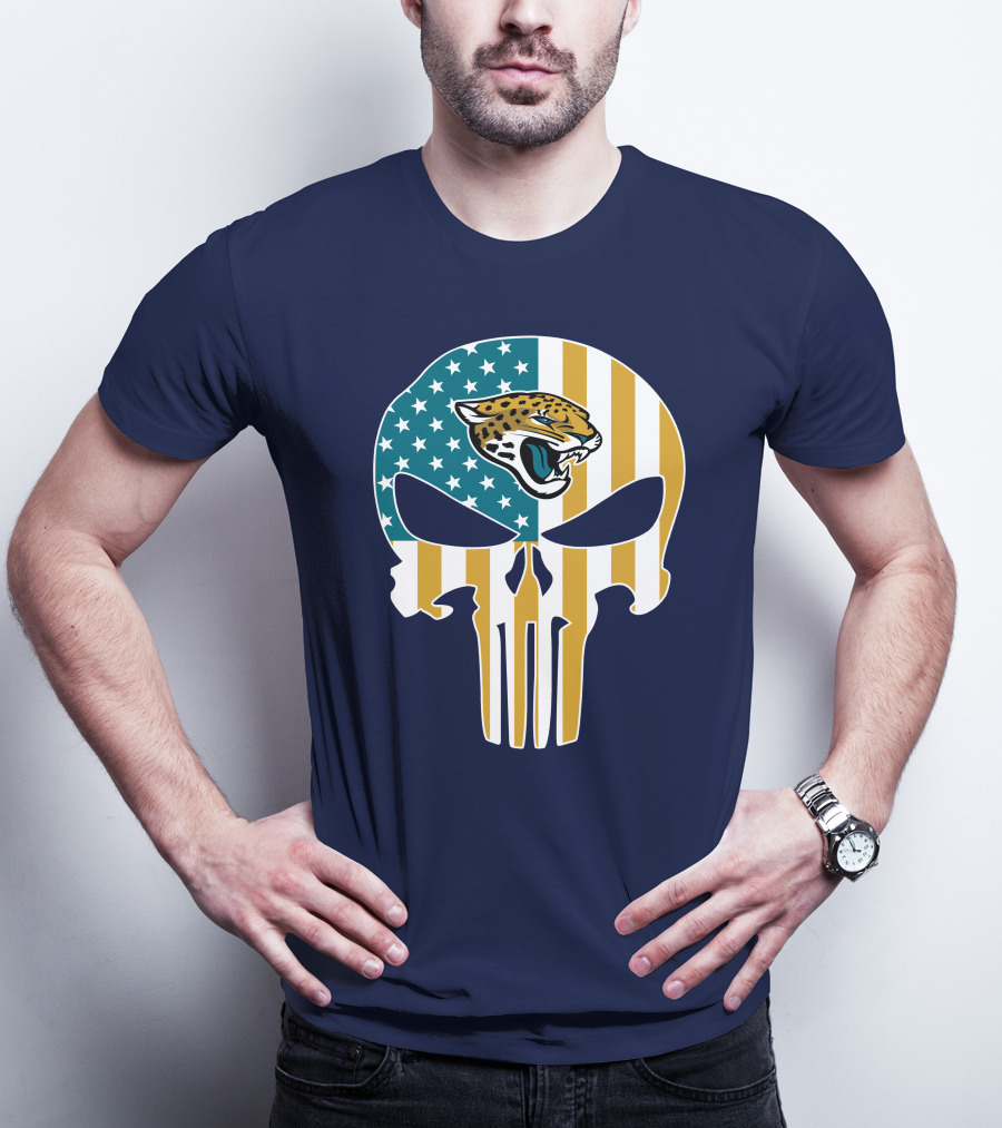 Jacksonville Jaguars The Punisher American Flag Logo 18 T-Shirt