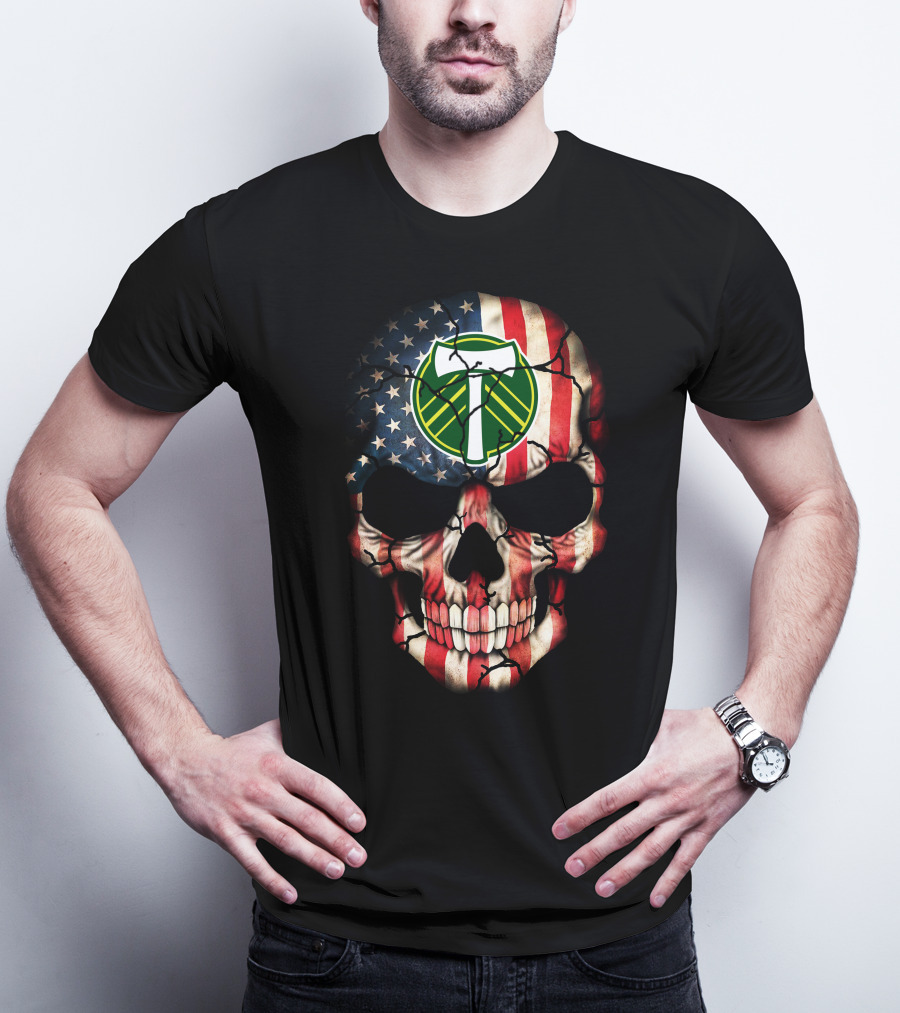 Portland Timbers American Flag Skull T-Shirt