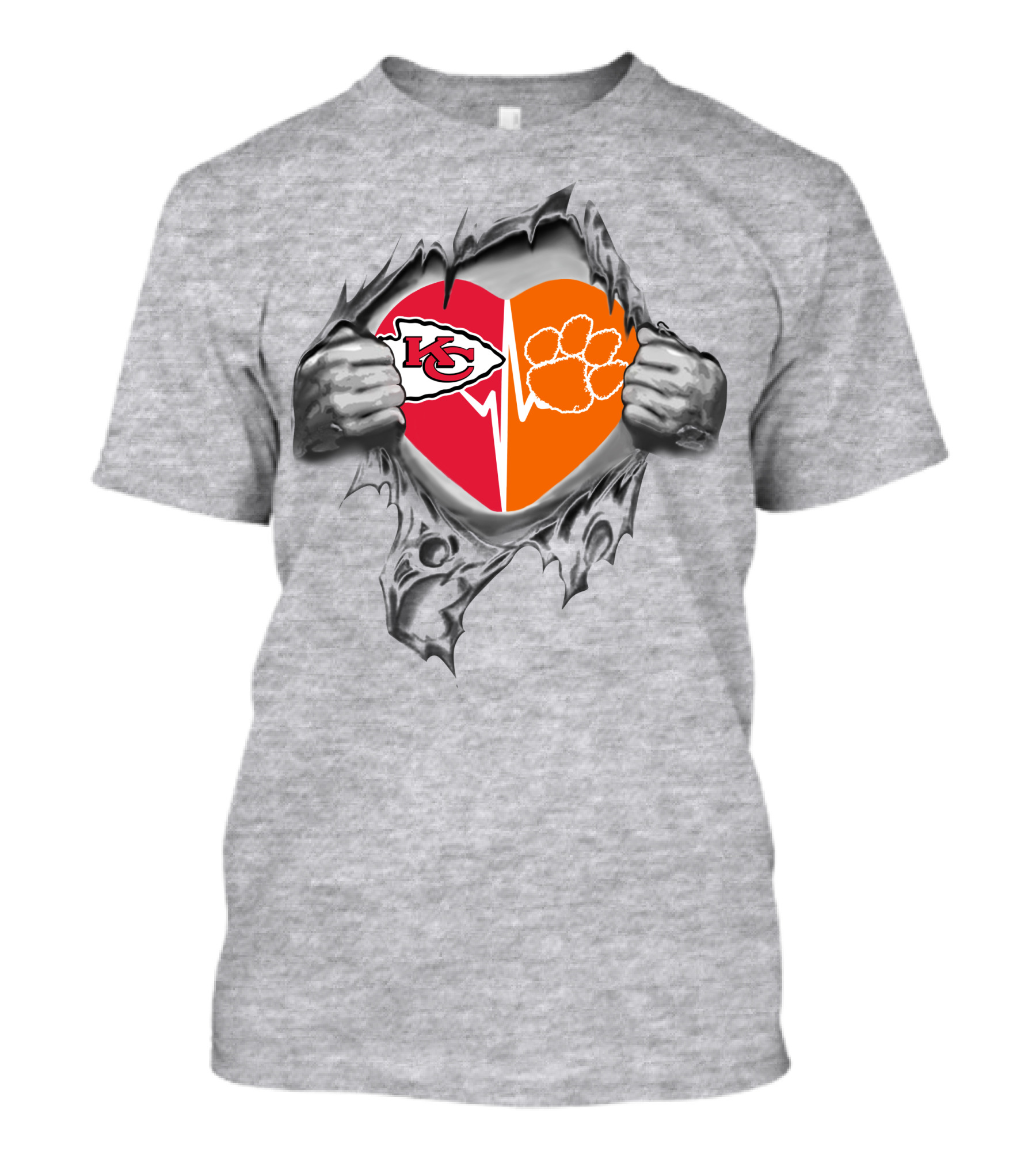 Chiefs Clemson Tigers Heartbeat Passion Loyal Spirit T-Shirt