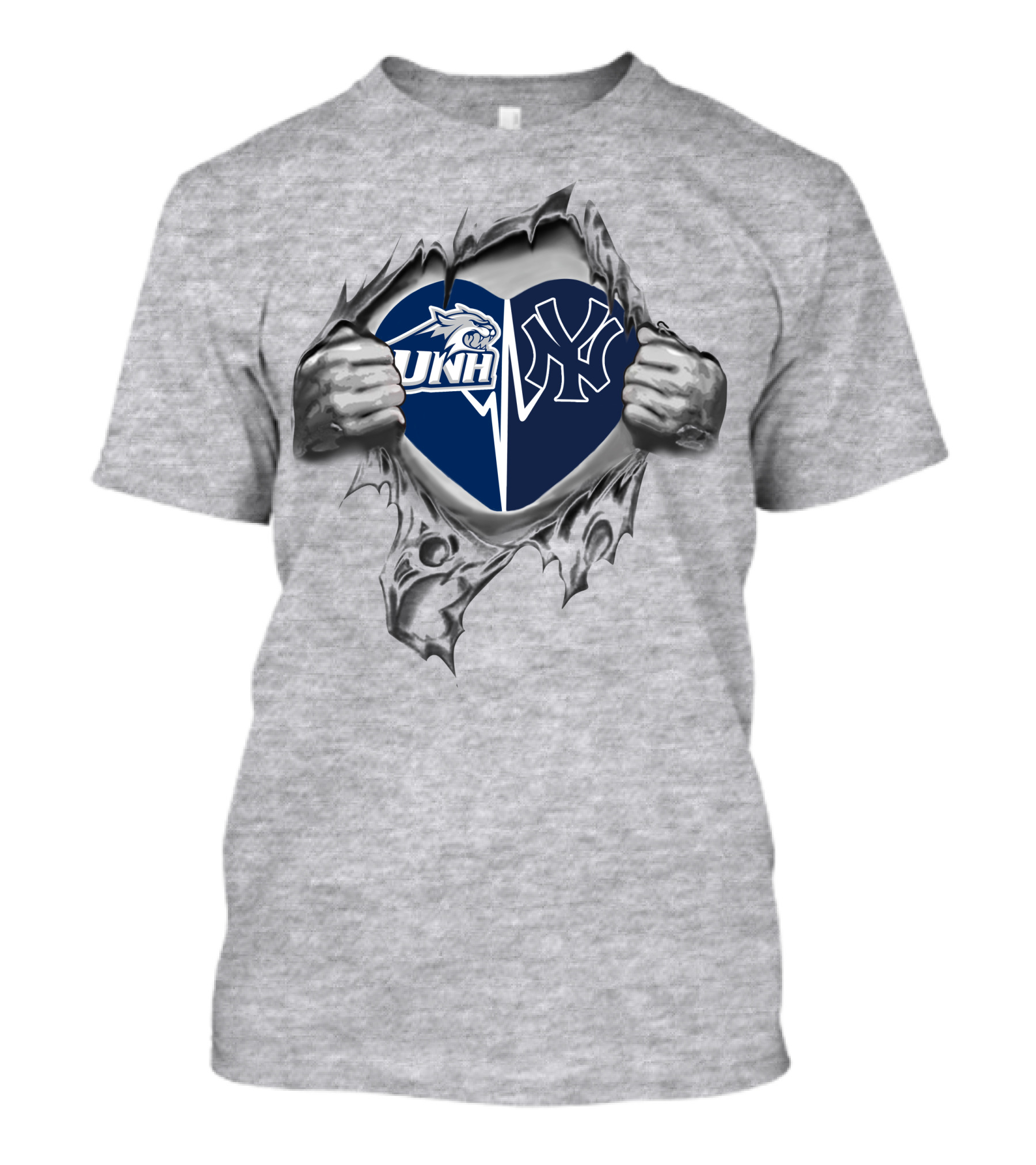 Unh Wildcats Yankees Heart Inside Passion T-Shirt