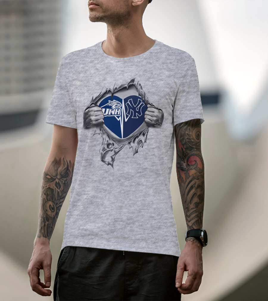 Unh Wildcats Yankees Heart Inside Passion T-Shirt