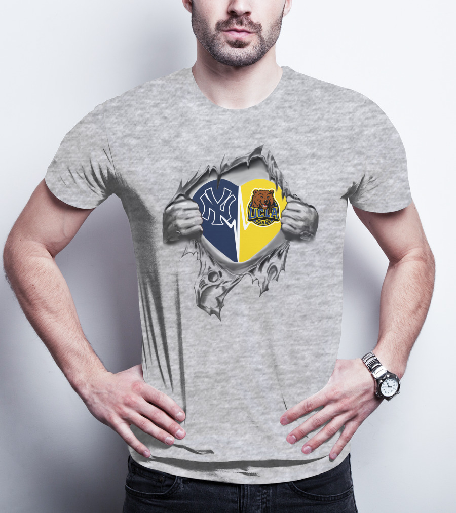 Yankees Ucla Bruins Heart Logo Tear T-Shirt