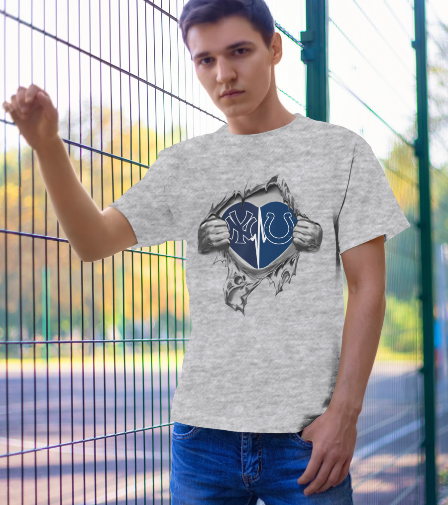 Yankees Colts Heartbeat Passion T-Shirt
