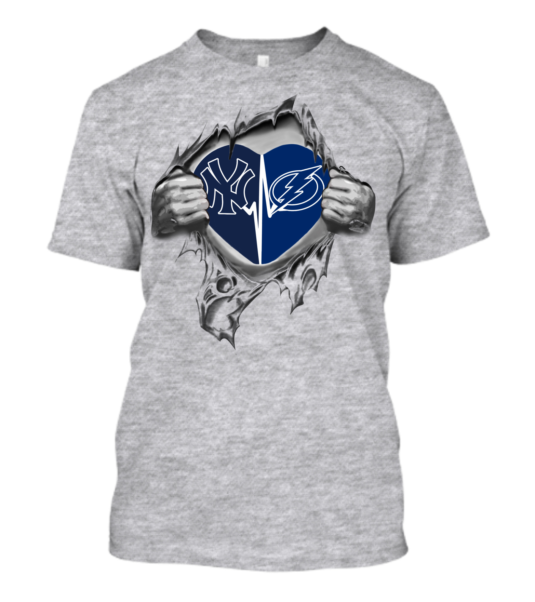Yankees Tampa Bay Lightning Heartbeat Passion T-Shirt